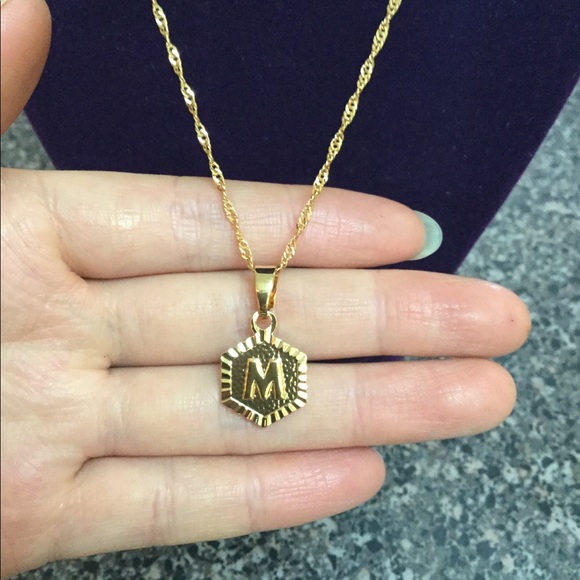 Jewelry | New 18k Gold M Letter Necklace | Poshmark